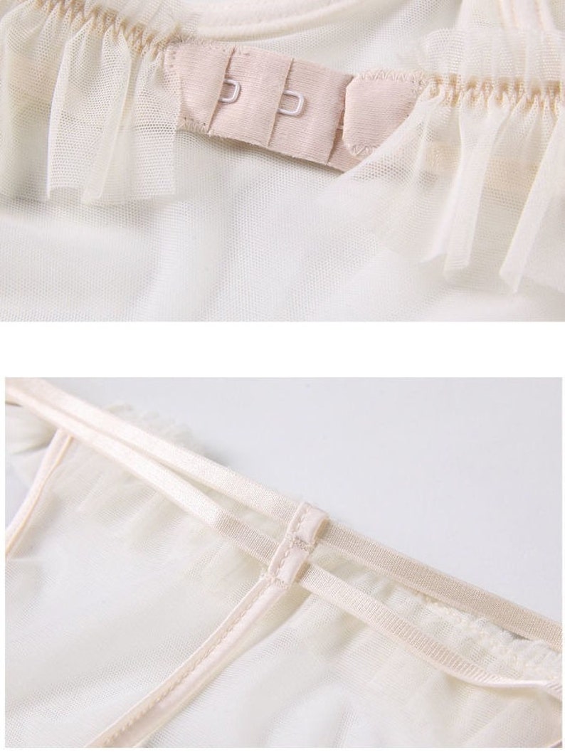 Half Cup Ruffle Sheer Transparent Lingerie See Through - Etsy