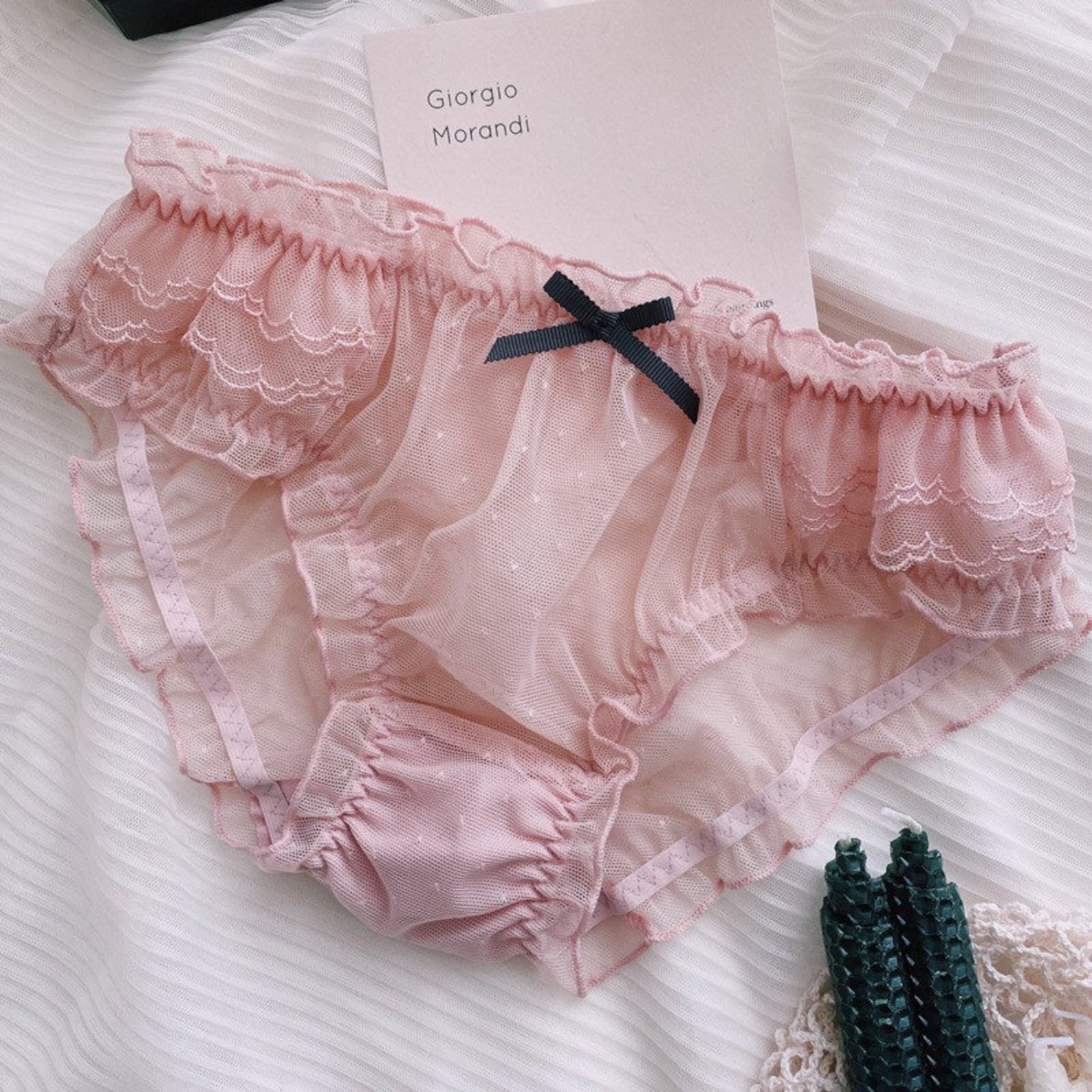 Double layered ruffle lace lingerie ribbon bow elegant | Etsy