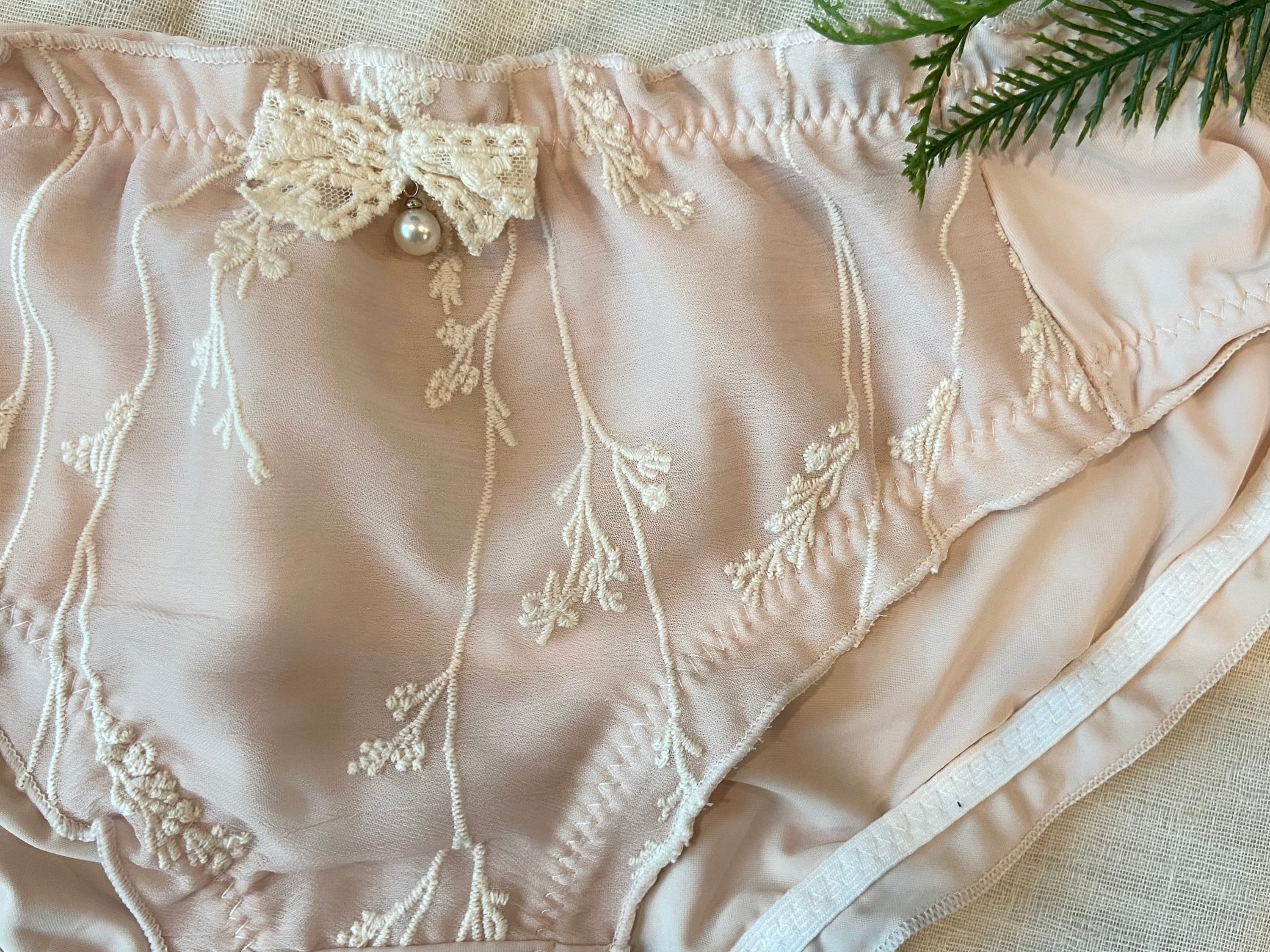 M3 | Silky Floral Embroidered Panty Milk Fiber Flutter Ruffle Panty ...