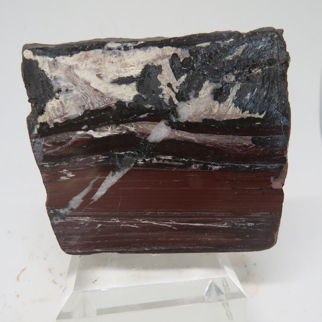 Polished Slice of Hematite-banded Iron Formation, Ouro Preto, Minas ...