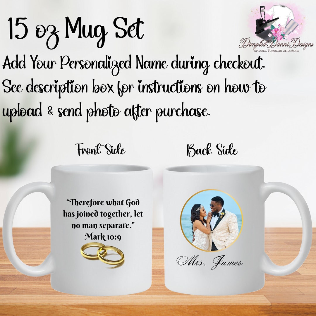 Couples Matching Mug Set Husband and Wife Mug Set Mark 10:9 Mug Gift ...