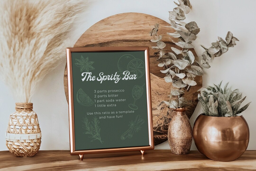 Customizable Spritz Bar Menu Canva Template - Etsy