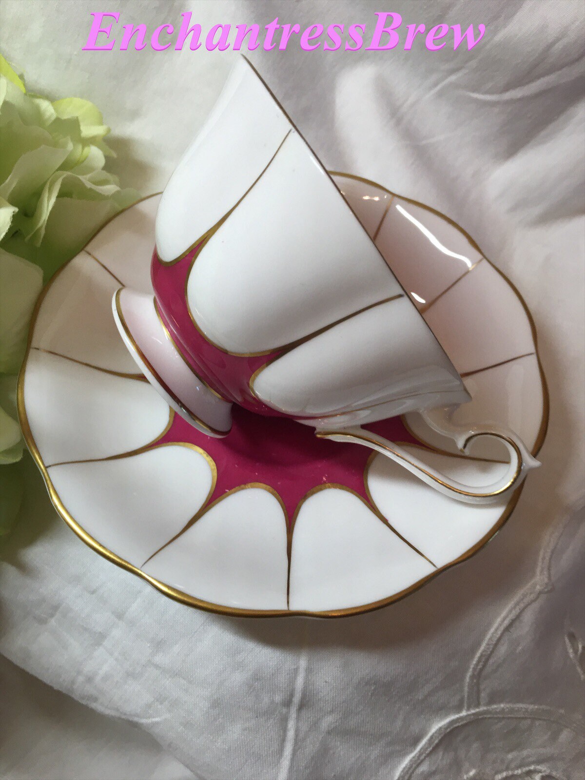 Rare Royal Albert Fuchsia Art Deco Teacup and Saucer Avon Shaped - Etsy