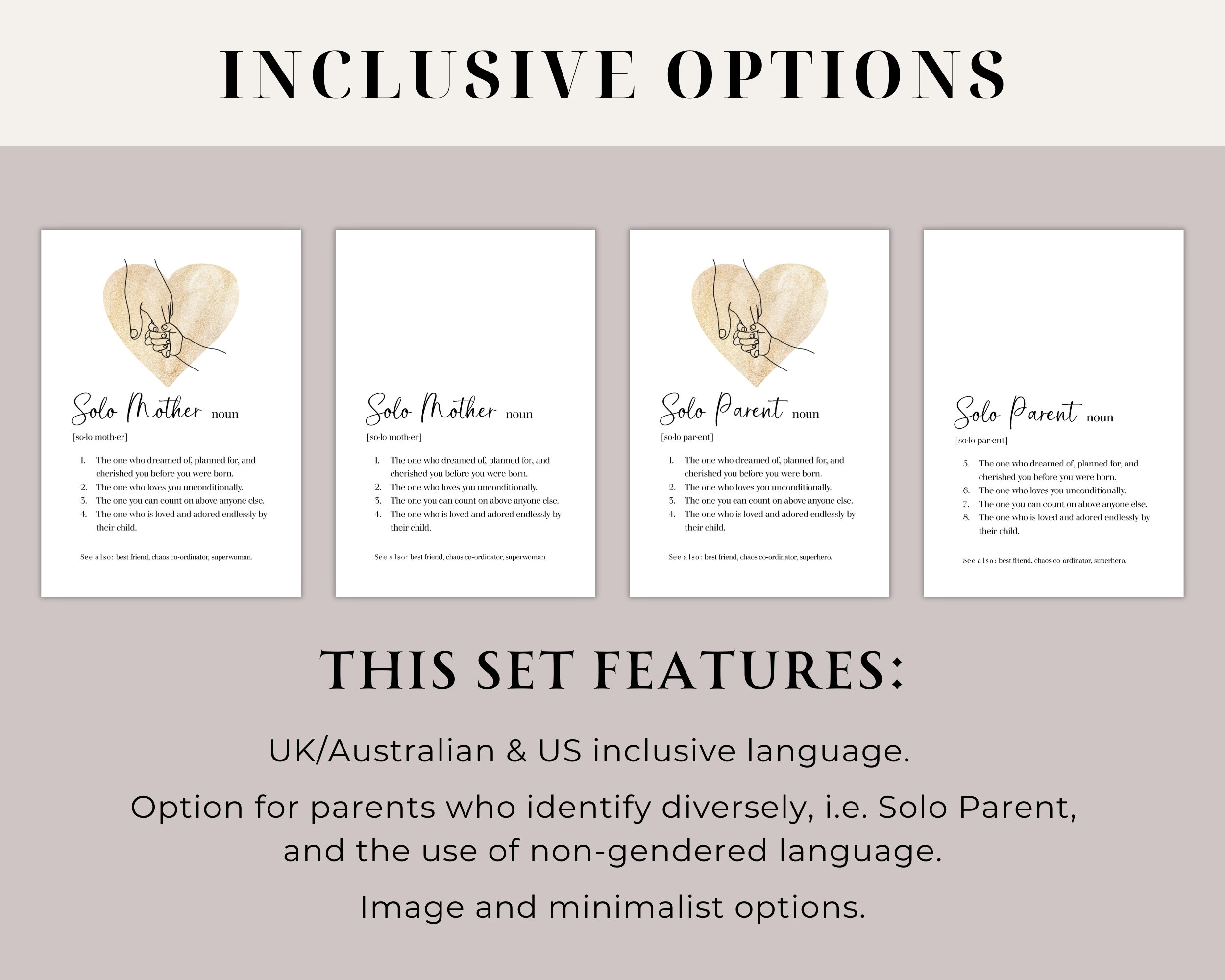 Printable Solo Mother / Solo Parent Definition A4 Print DIGITAL ...