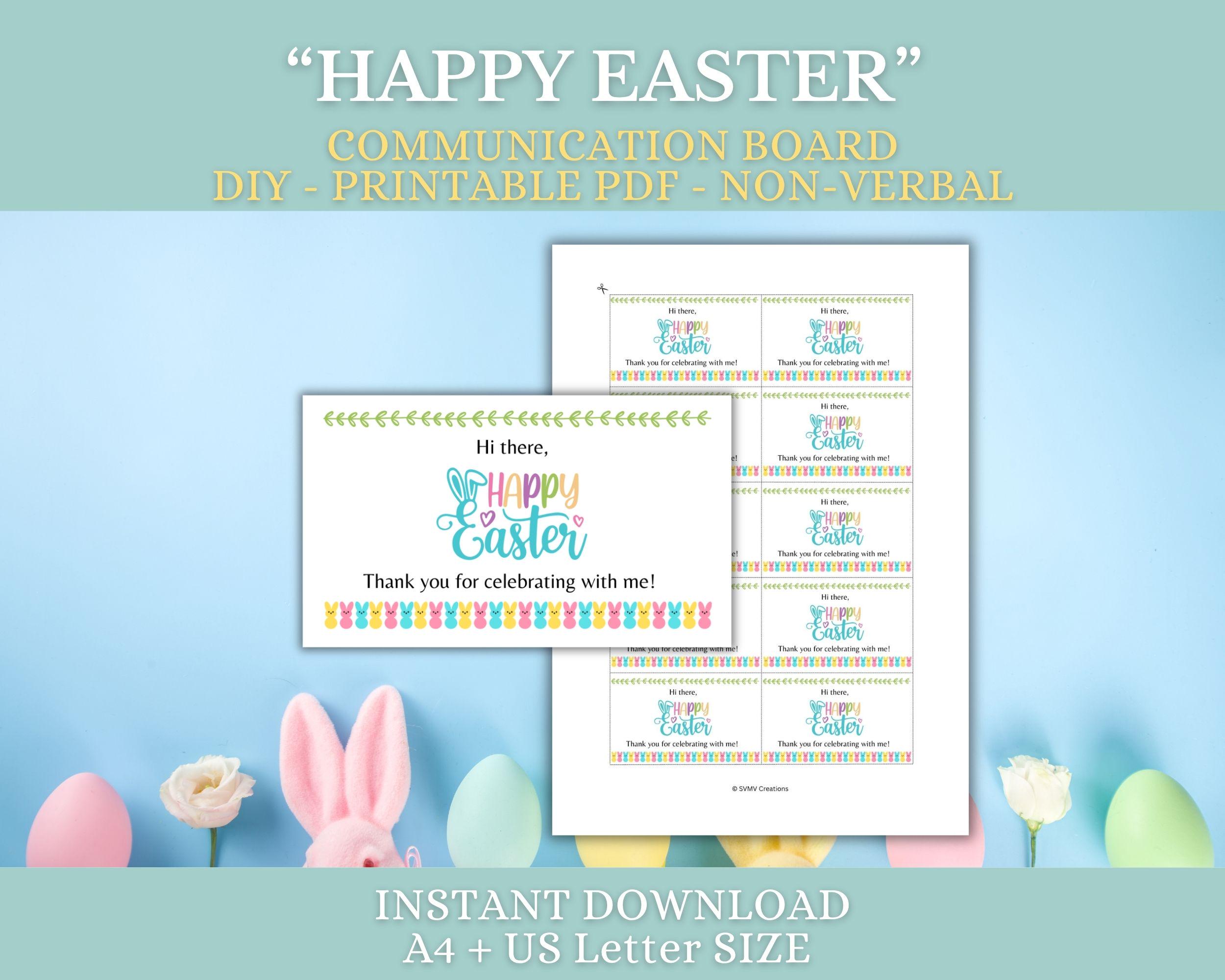Easter Non-verbal Communication Cards | AAC Printable PDF | Autism ...