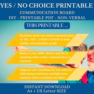 Yes No Communication Board for Non-verbal Children | Autism Visual Aid ...