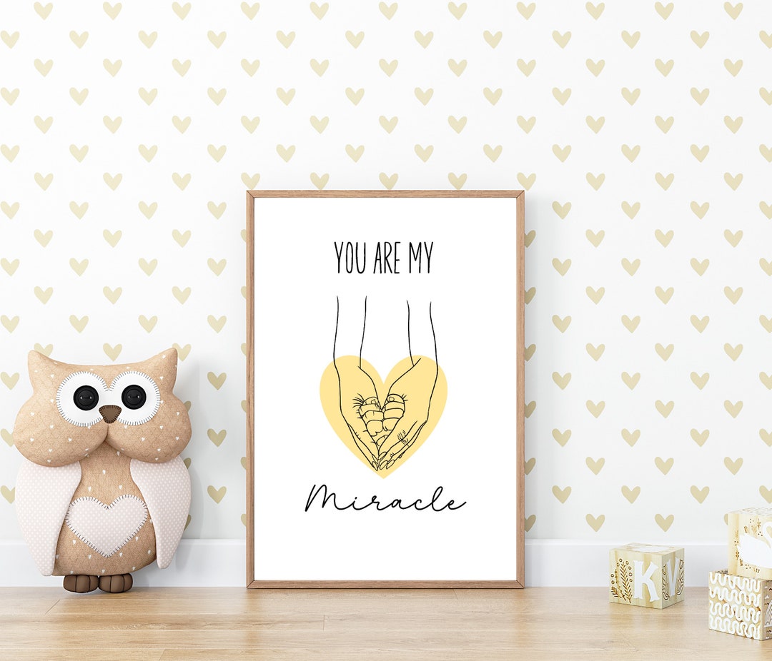 Printable 'you Are My Miracle' Mother and Child Hands - Single or Solo ...