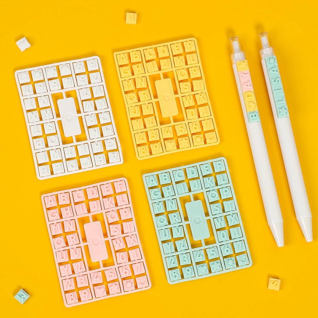 Fun Pen Set With Slide on Letters Creative Letter Pen Set - Etsy