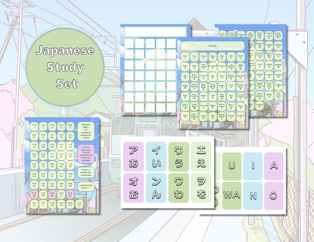 Japanese Study Set Hiragana, Katakana, Kanji Learners Set With Print ...