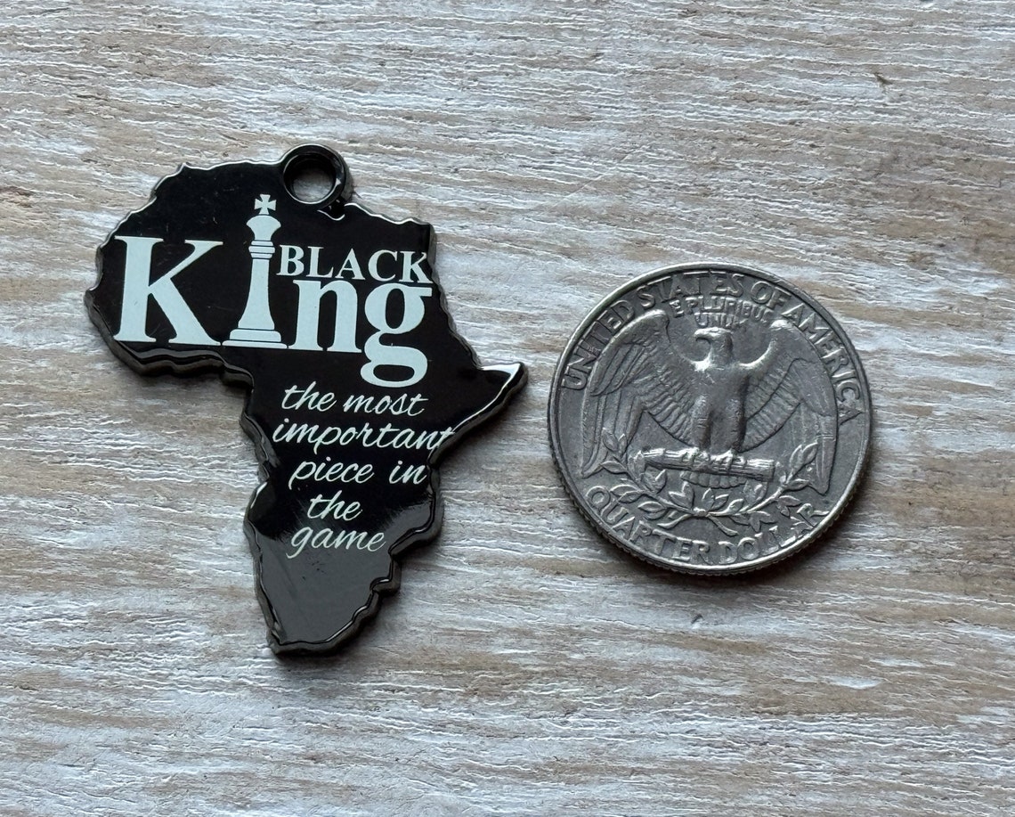 1 Black King Charm, Black King Word Charm, 37mmx32.9mm - Etsy