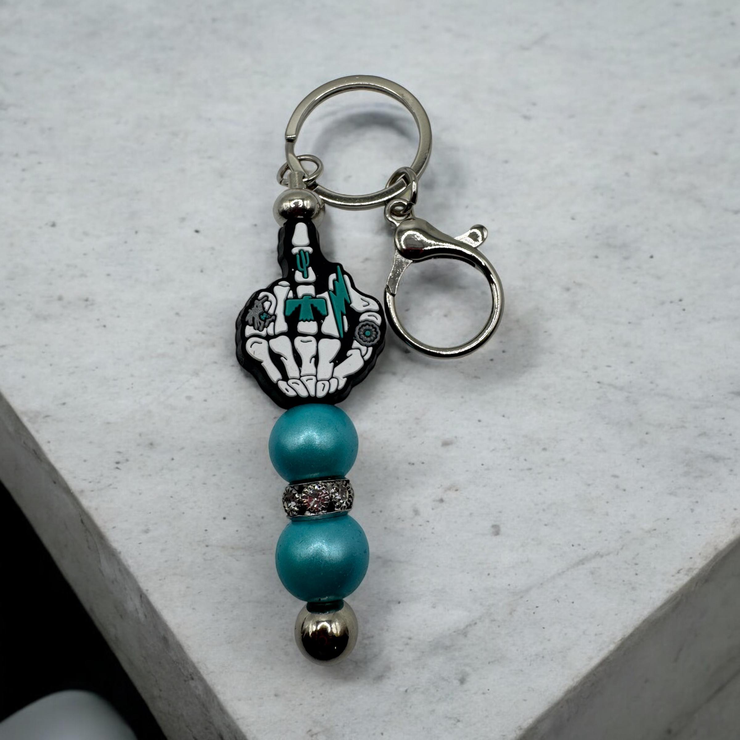 Beaded Keychain, "middle Finger Keychain" Beaded Keychain, Gift for ...