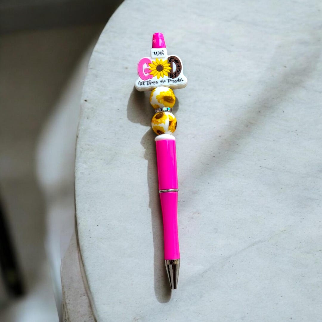 1 Beaded Pen, With God All Things Are Possible Plastic Pen, Plastic Pen ...