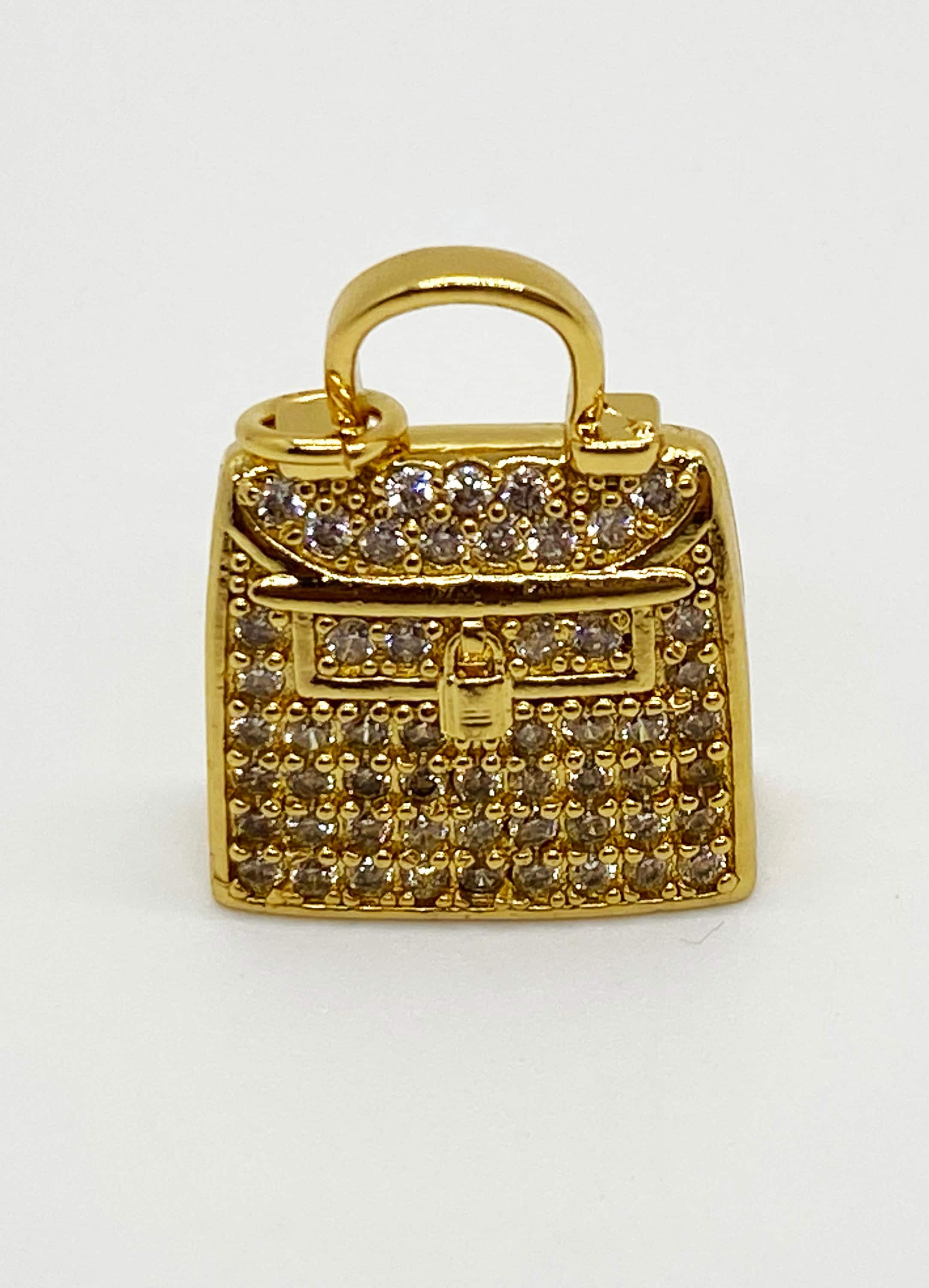 1 CZ Purse Charm Charm Bling Purse Charm CZ Charms CZ Micro | Etsy