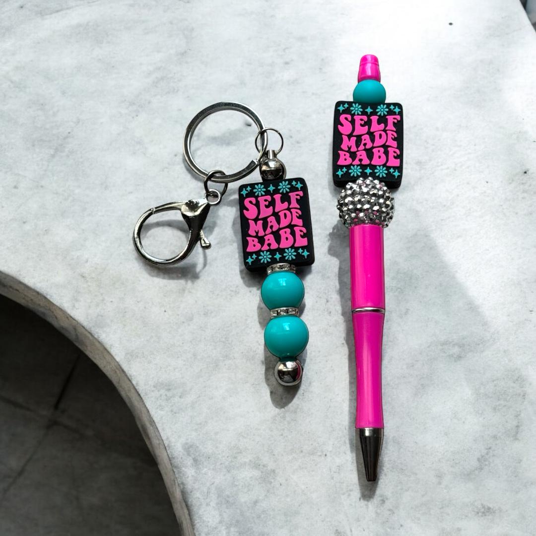Keychain and Pen Gift Set, Self Made Babe Keychain Set, Gift for ...