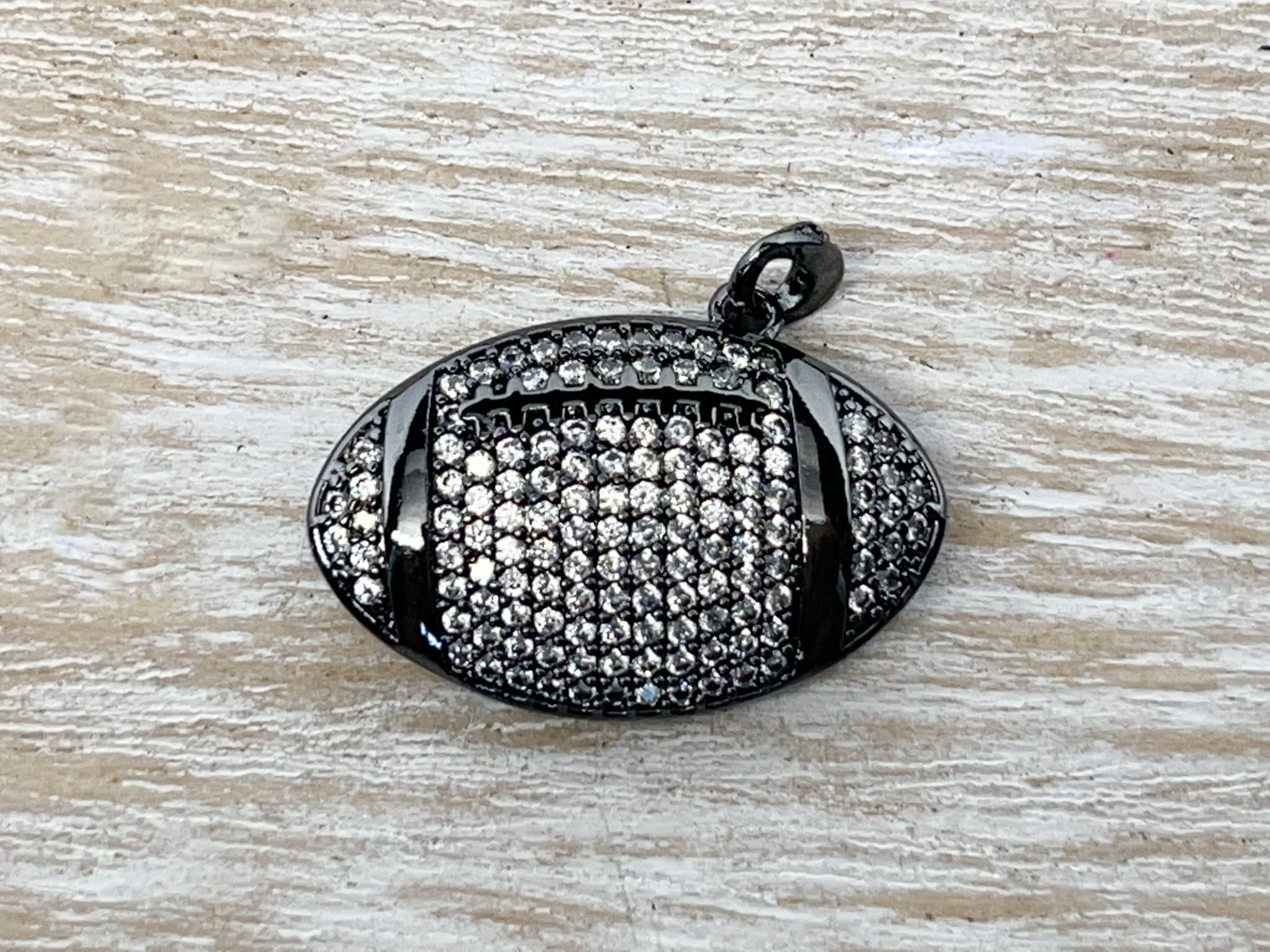 1 CZ Football Charm Sports Charm Football Charm 28x18mm - Etsy