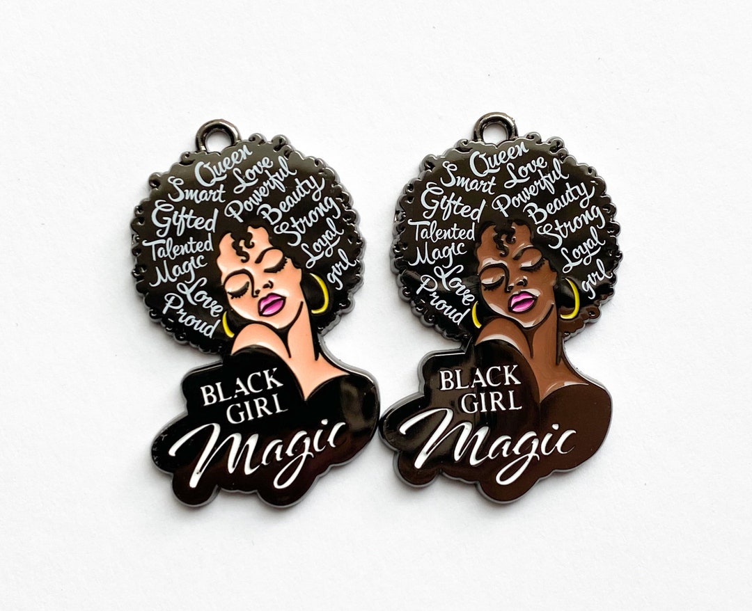 1 Black Girl Magic Charm, 1 Piece, Black Girl Charm, 38mmx26mm, Natural ...