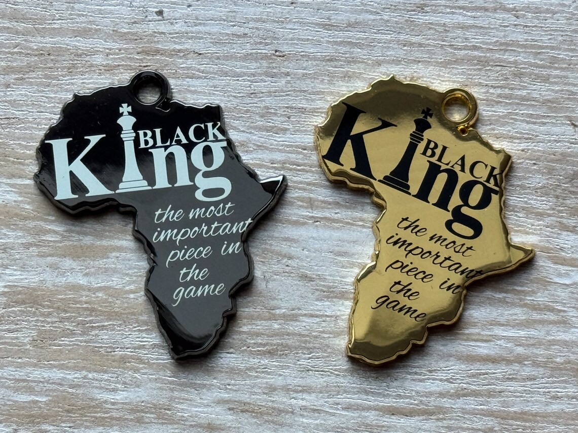 1 Black King Charm, Black King Word Charm, 37mmx32.9mm - Etsy