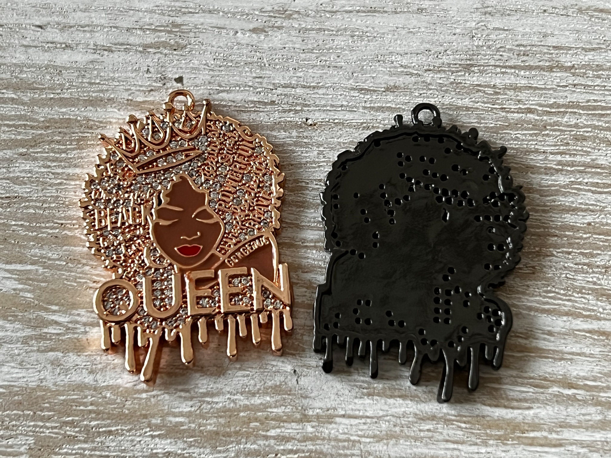 1 CZ Black Queen Charm Afro Girl Charm Natural Hair Charm - Etsy