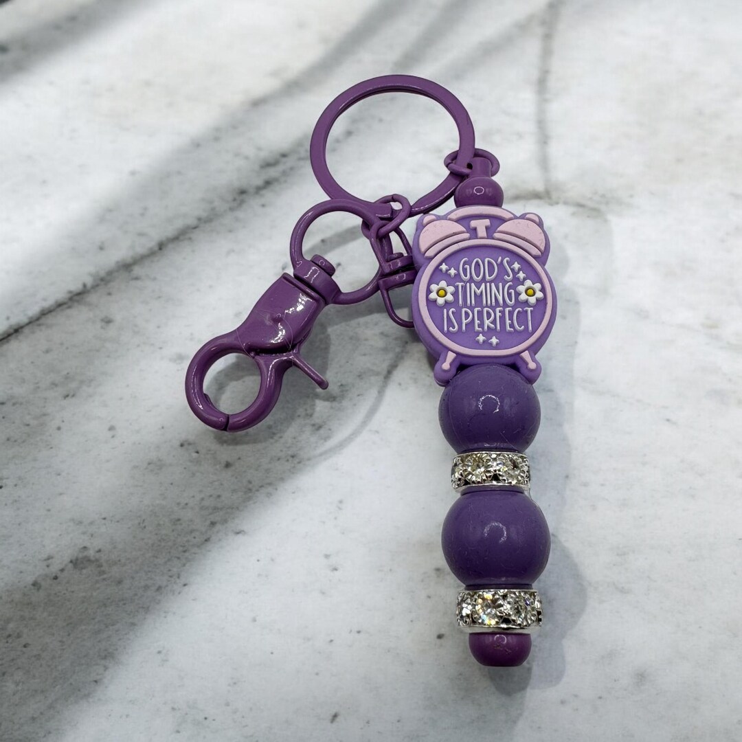 Beaded Keychain, "god's Timing is Perfect" Beaded Keychain, Graduation ...