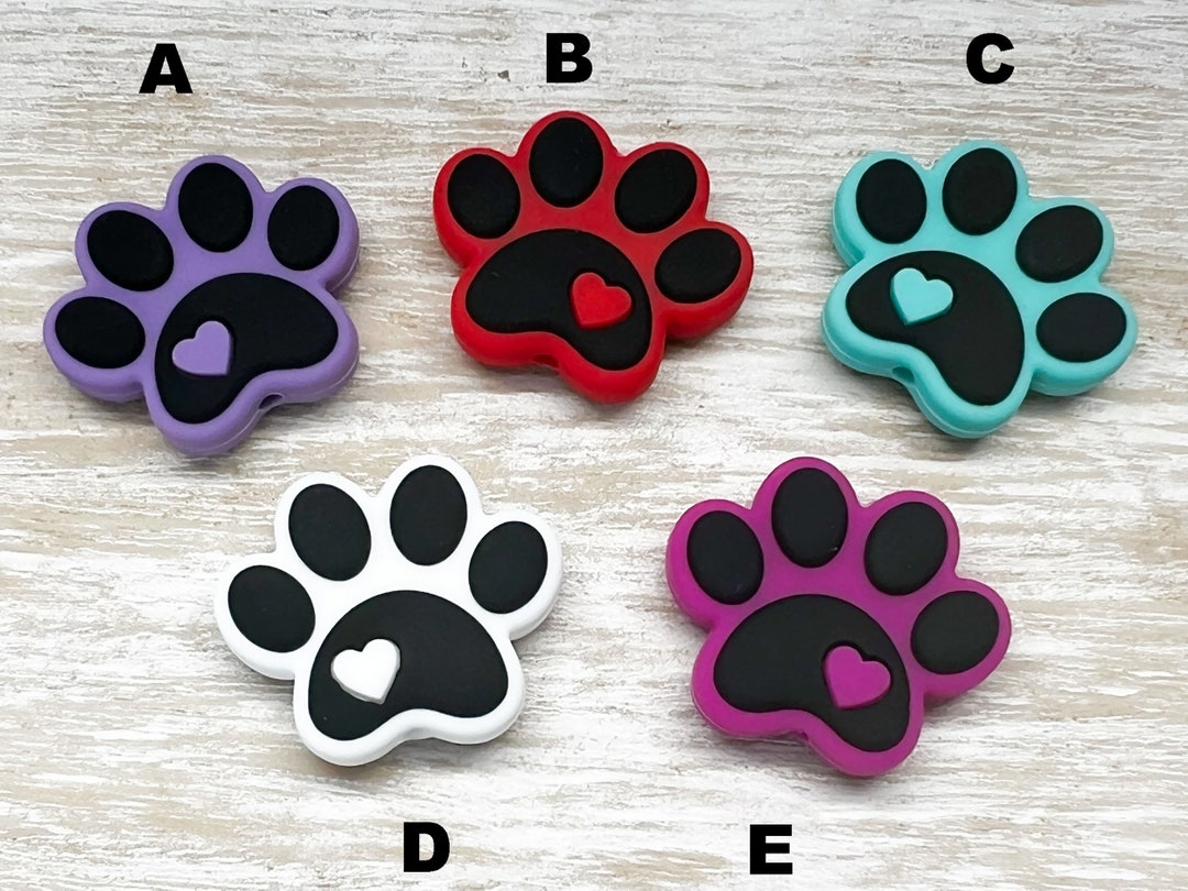 1 Silicone Dog Paw Bead, Dog Paw Focal Bead, Paw Print Bead, 26*30mm - Etsy