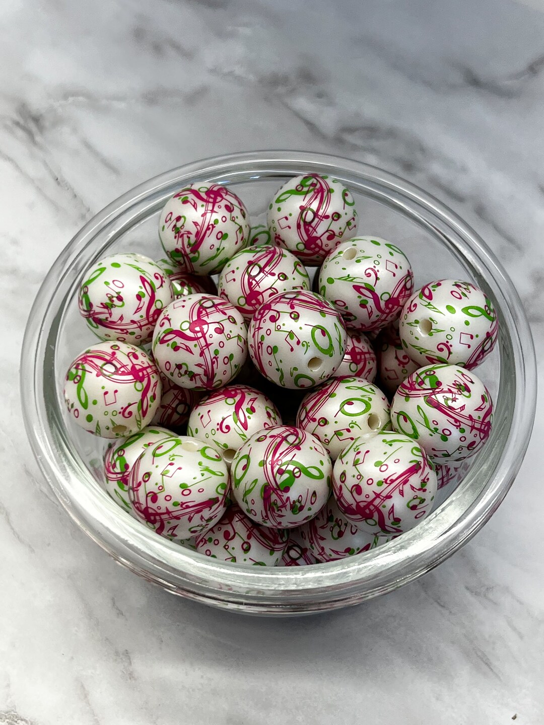 20MM Music Notes Chunky Bubblegum Bead, Acrylic Bubblegum Bead, 10 ...