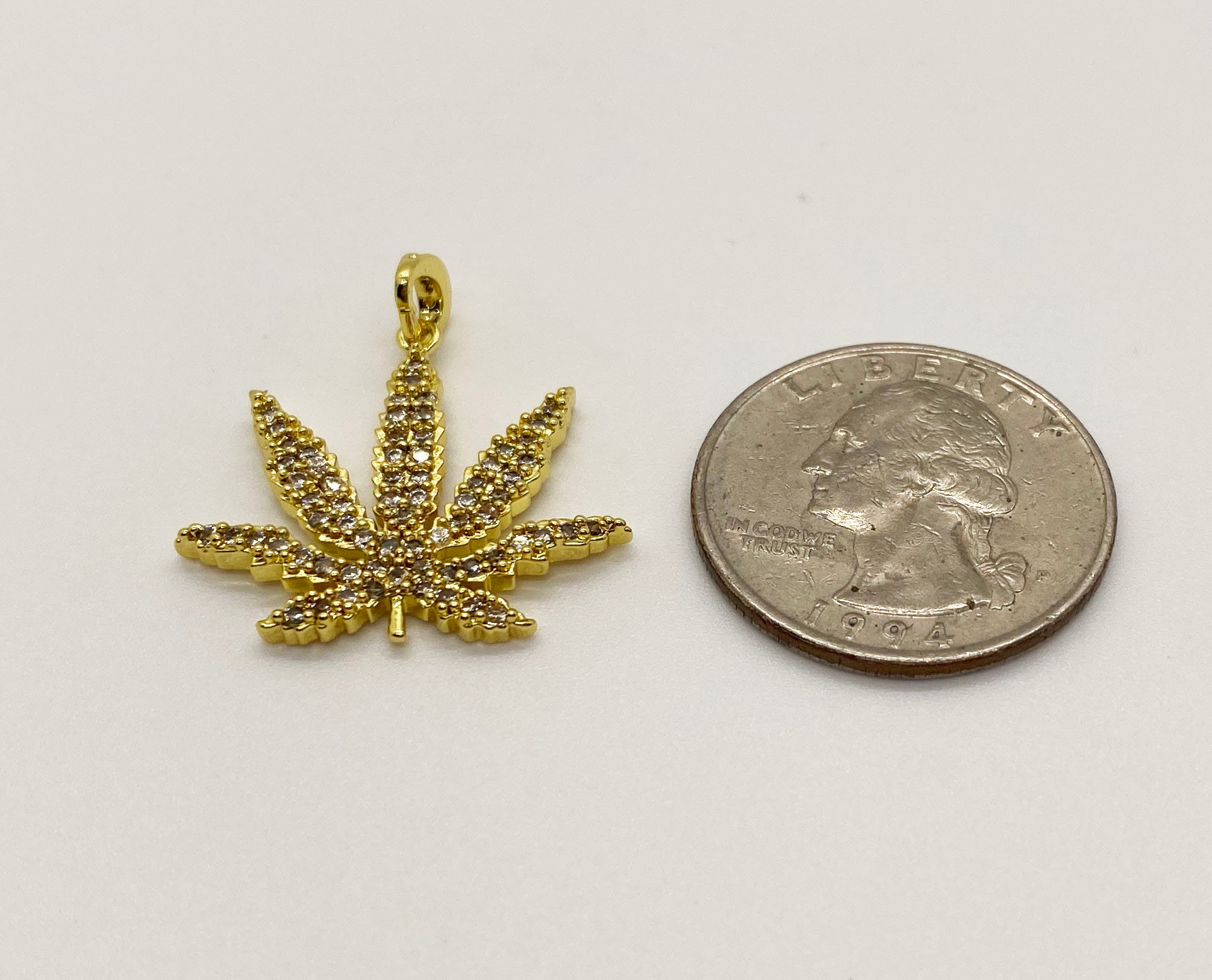 1 Marijuana Leaf Charm Cannabis Leaf Charm CZ Charms CZ | Etsy