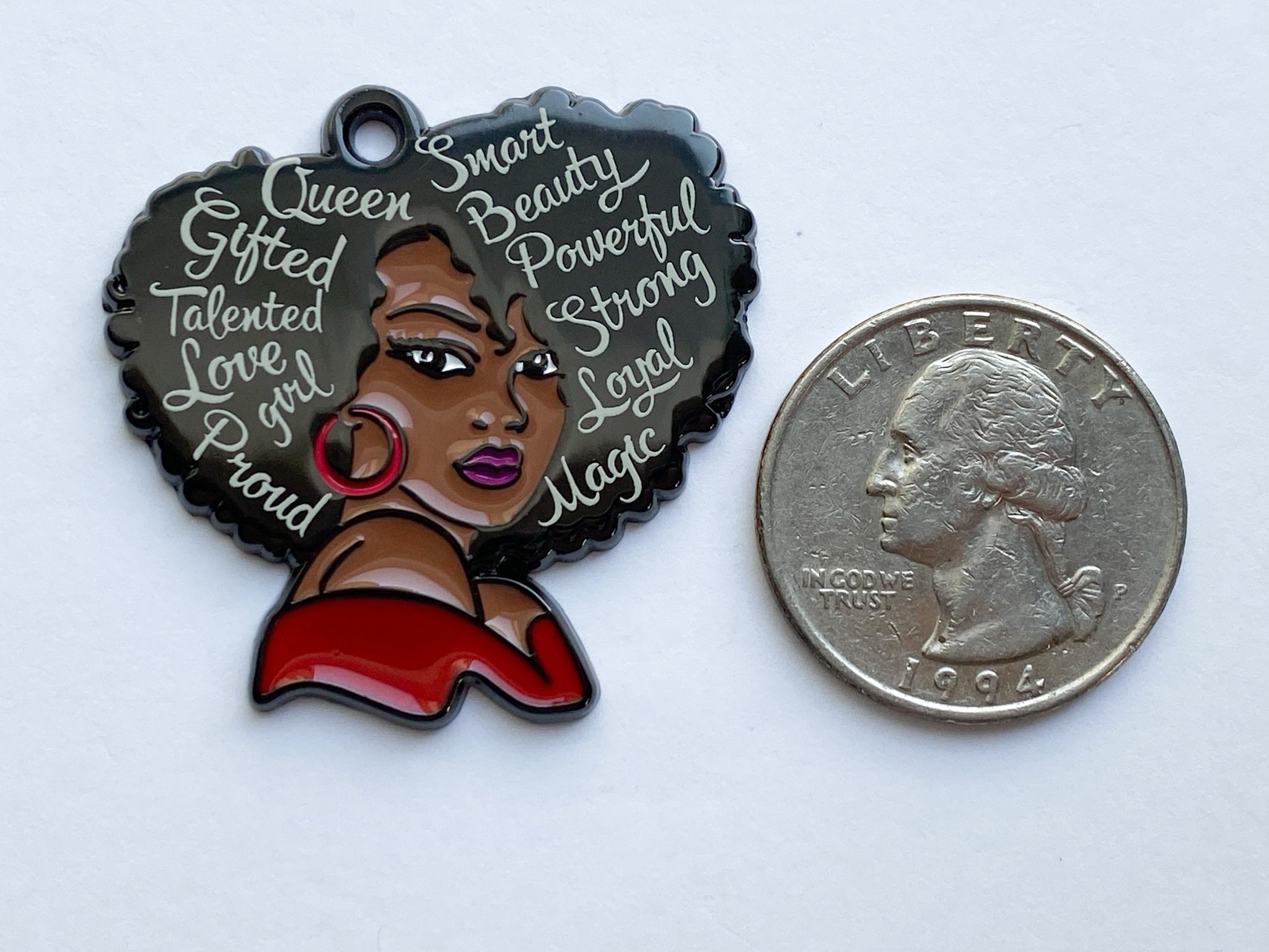 1 Black Woman Charm Afro Woman Charm Black Girl Charm - Etsy