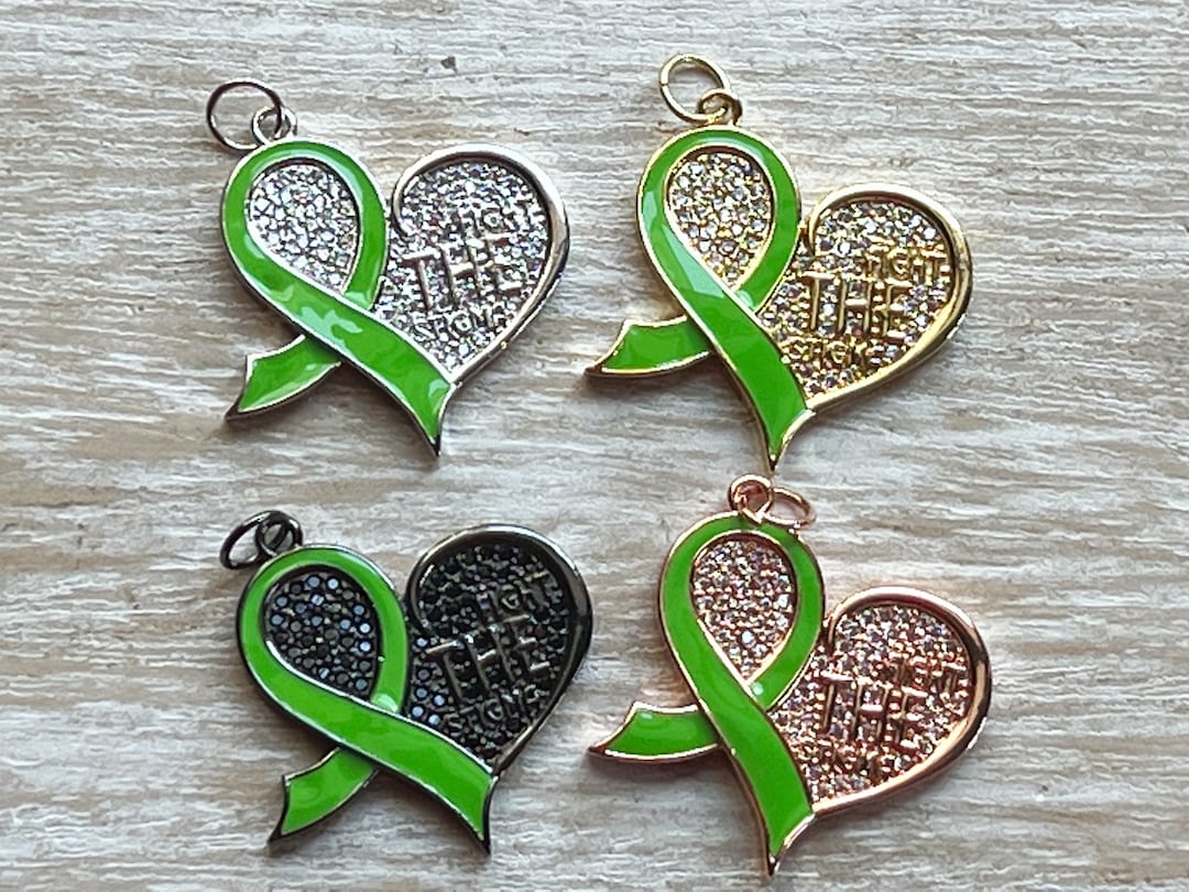1 CZ Pave Mental Health Awareness Charm, "fight the Stigma" Word Charm ...