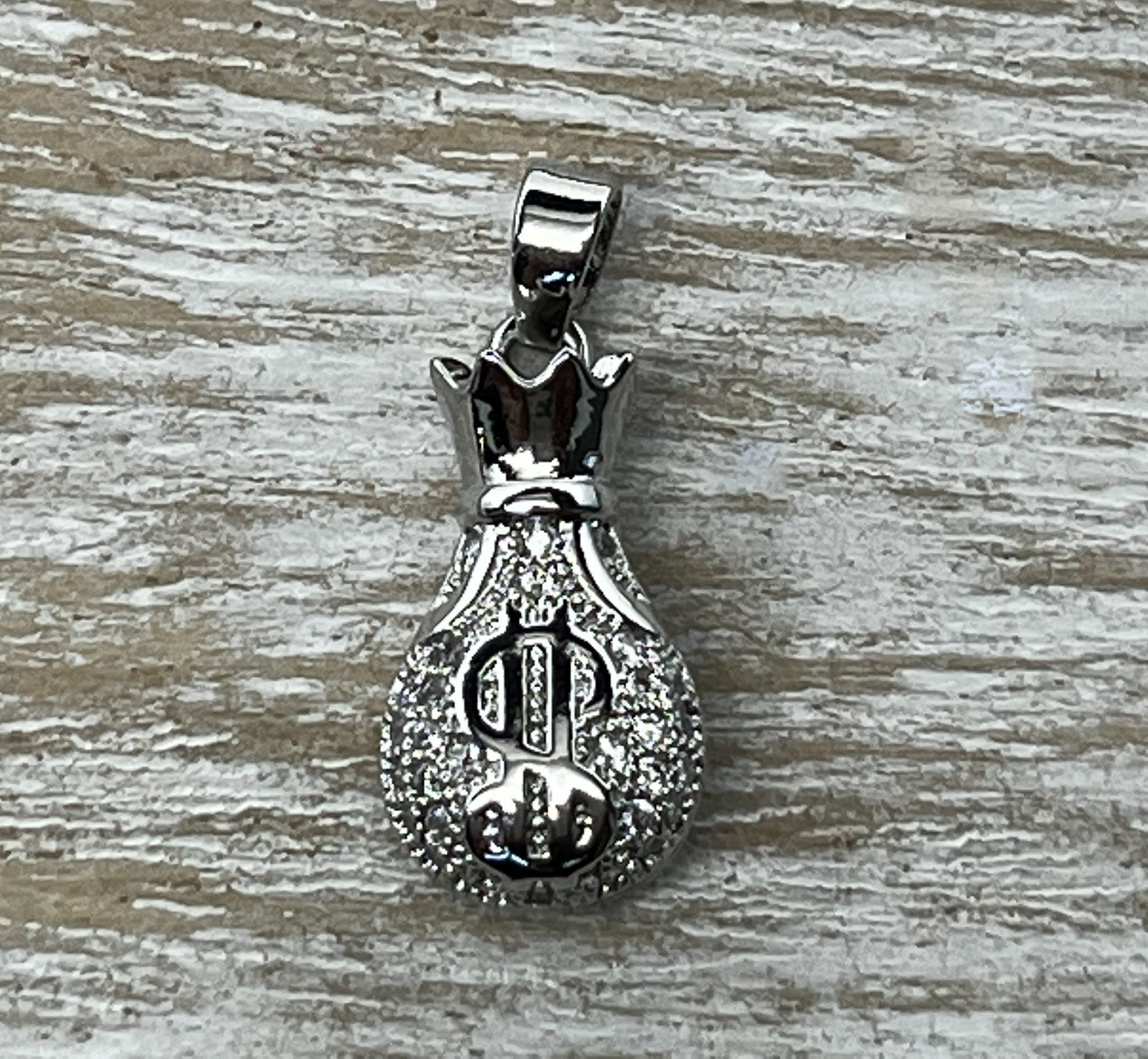 1 CZ Pave Small Money Bag Charm Money Bag Charm Dollar Sign - Etsy