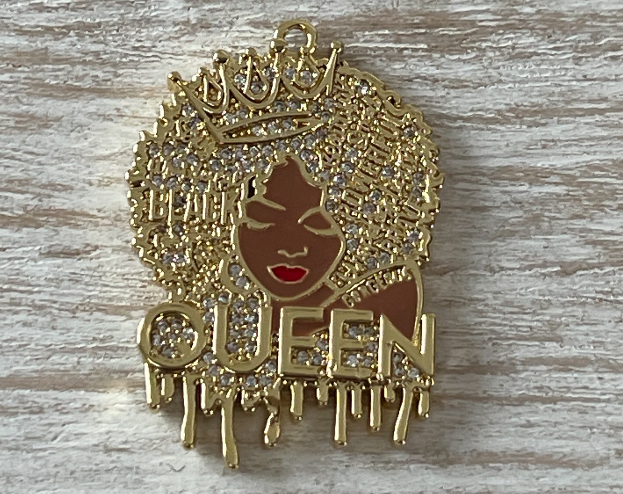 1 CZ Black Queen Charm Afro Girl Charm Natural Hair Charm - Etsy