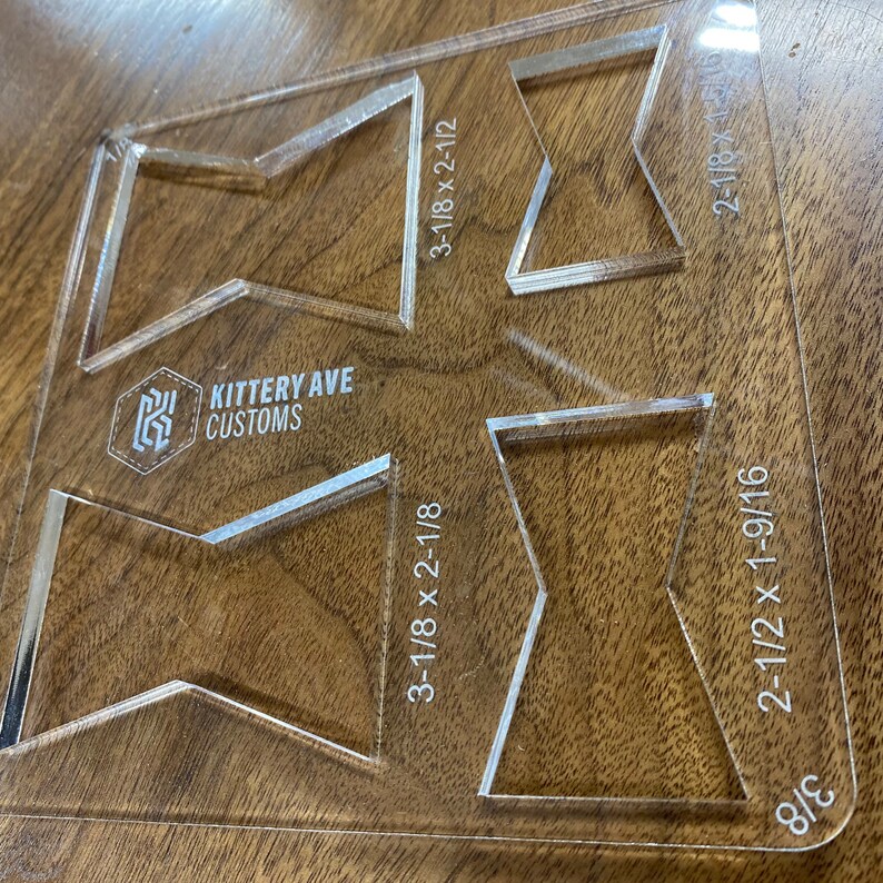 Clear Acrylic Dutchman Key & Corner Radius Template | Bow Tie | H-beam ...