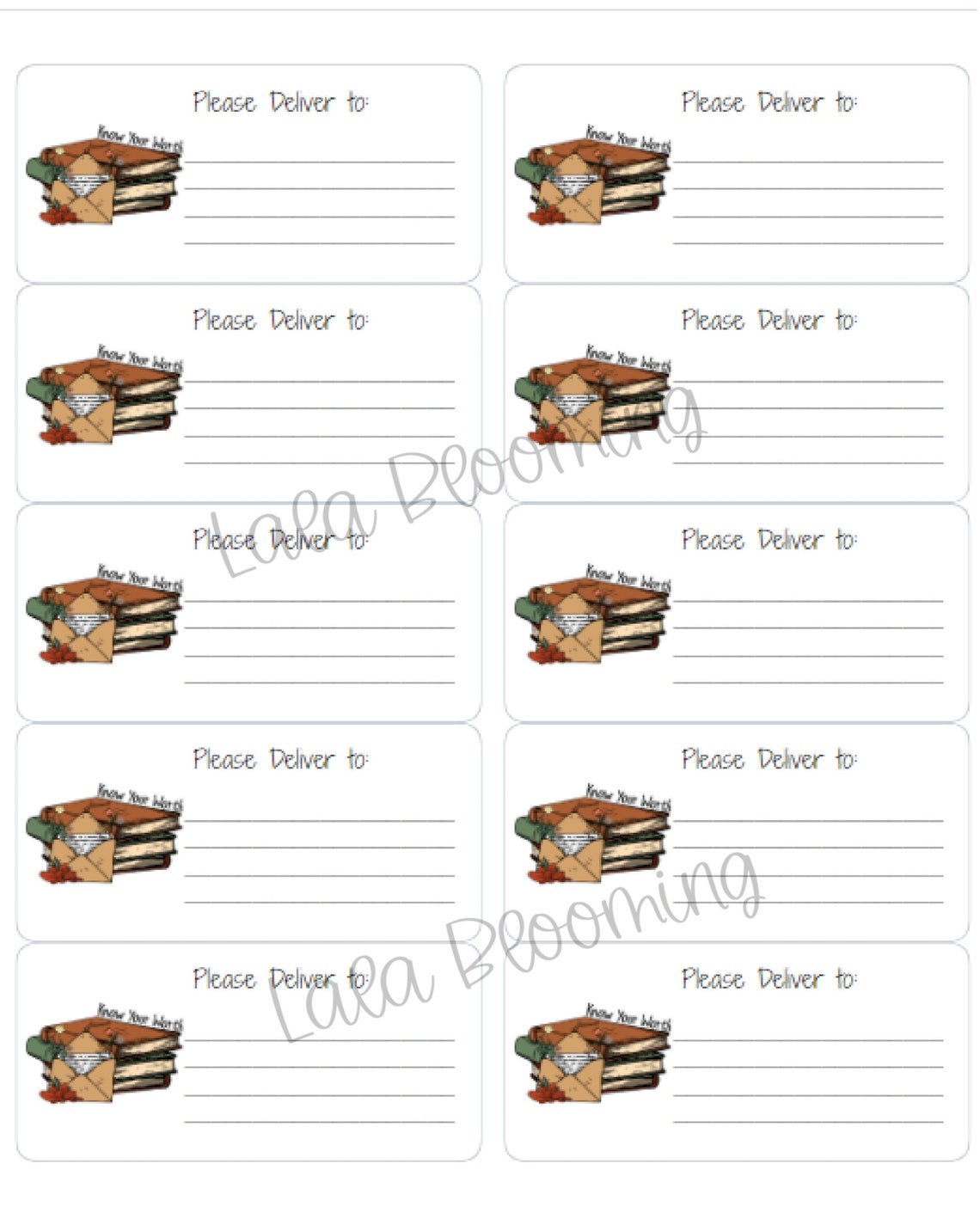 Inspiring Floral PDT Labels: Please Deliver to (set of 10) - Etsy