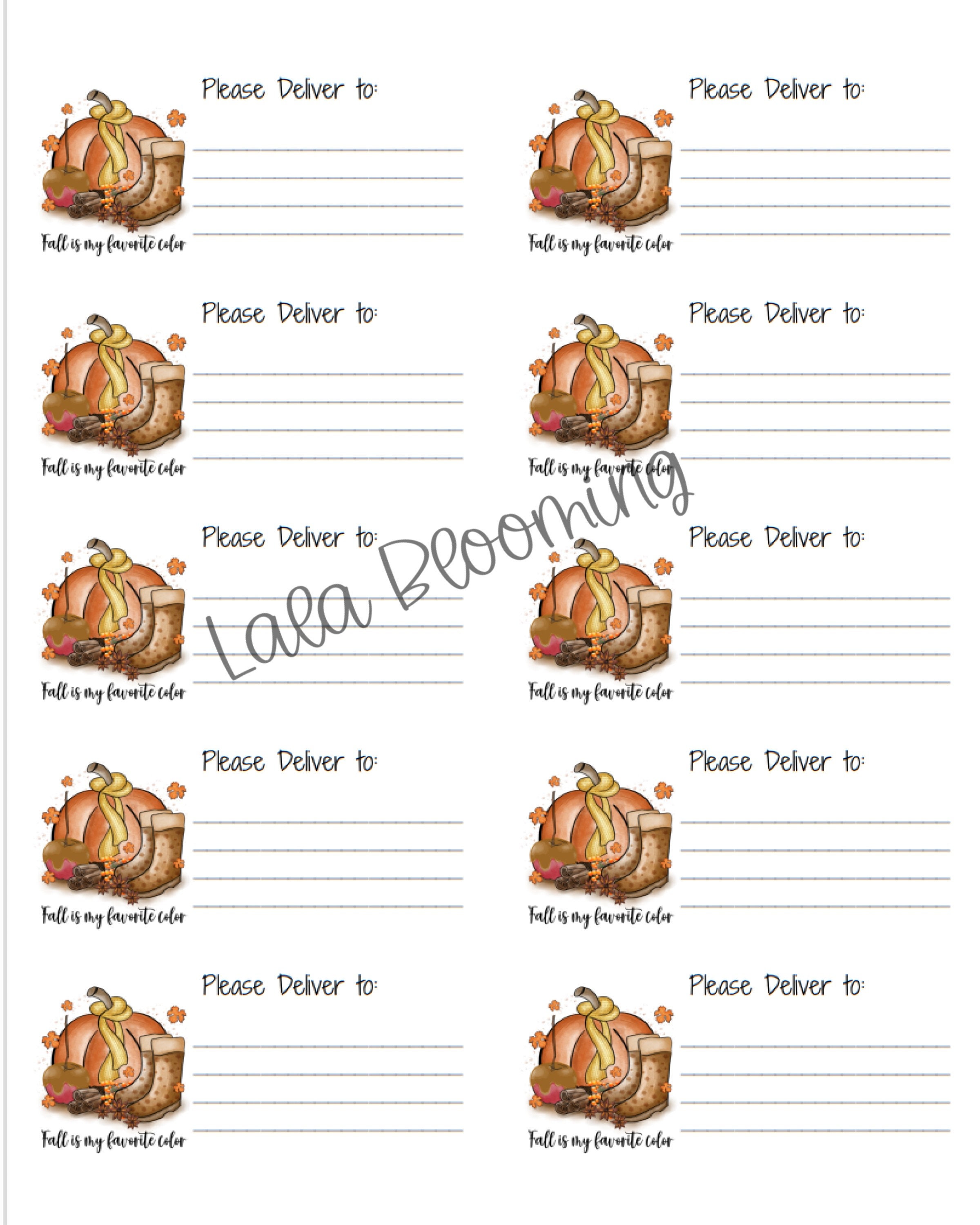 Autumn PDT Labels - Etsy