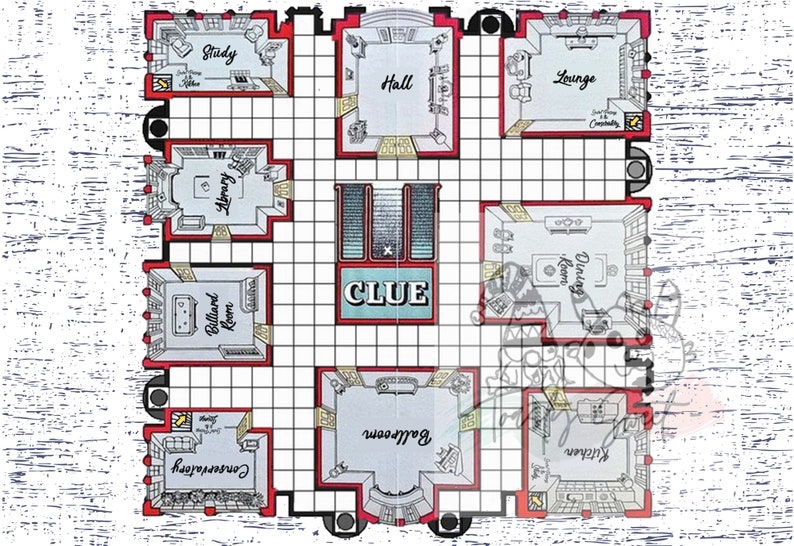 Mega/large Clue Board Printable 30x30 In With Printable | Etsy