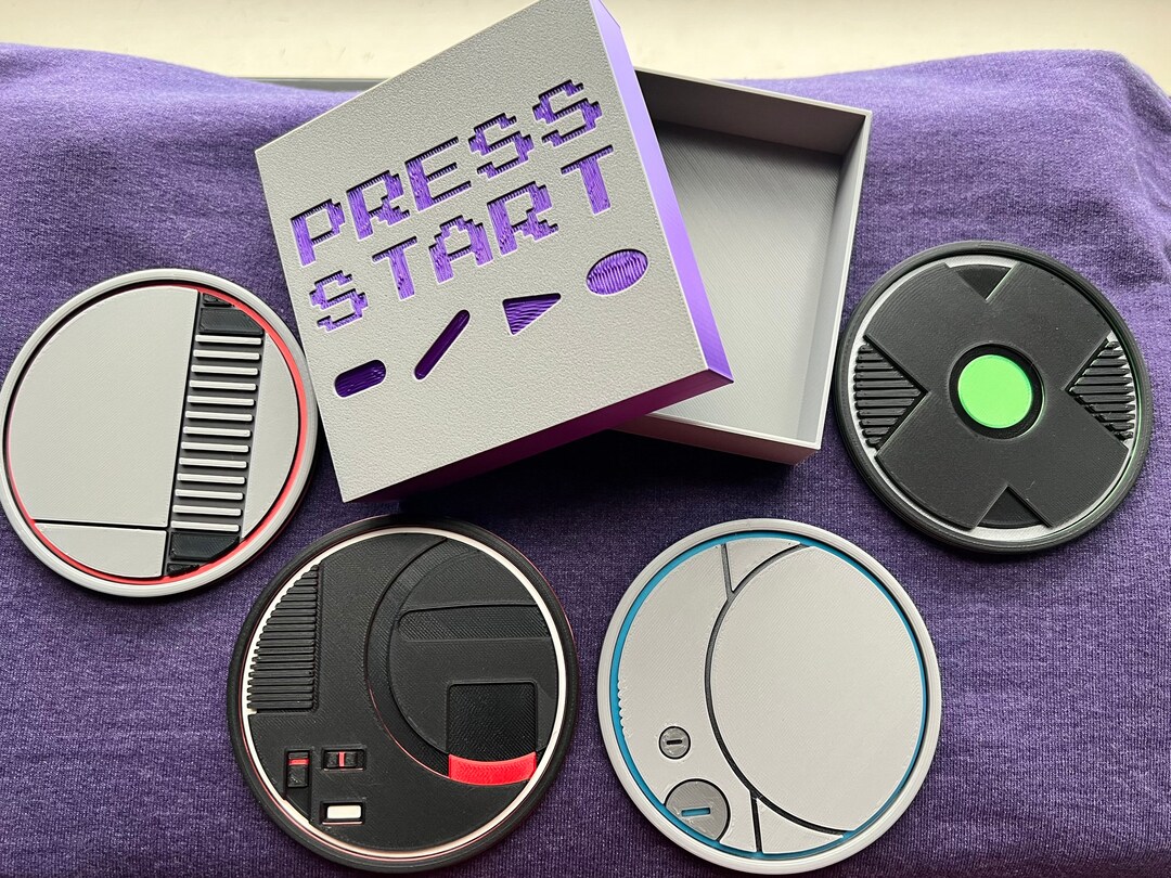 Classic Video Game Console Inspired Coaster Set With Deluxe Option - Etsy