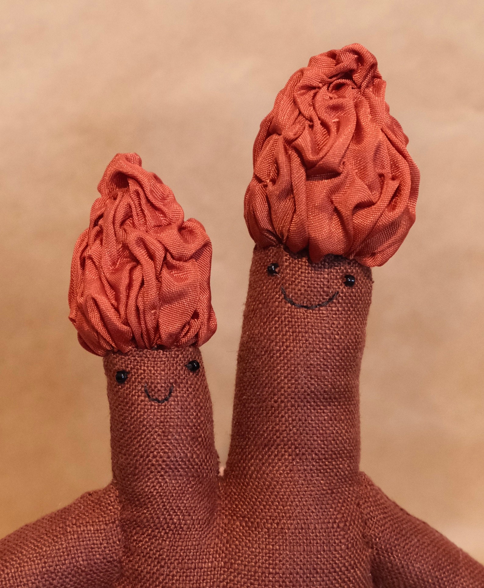 Copper Morel Twins Plush Figure - Etsy