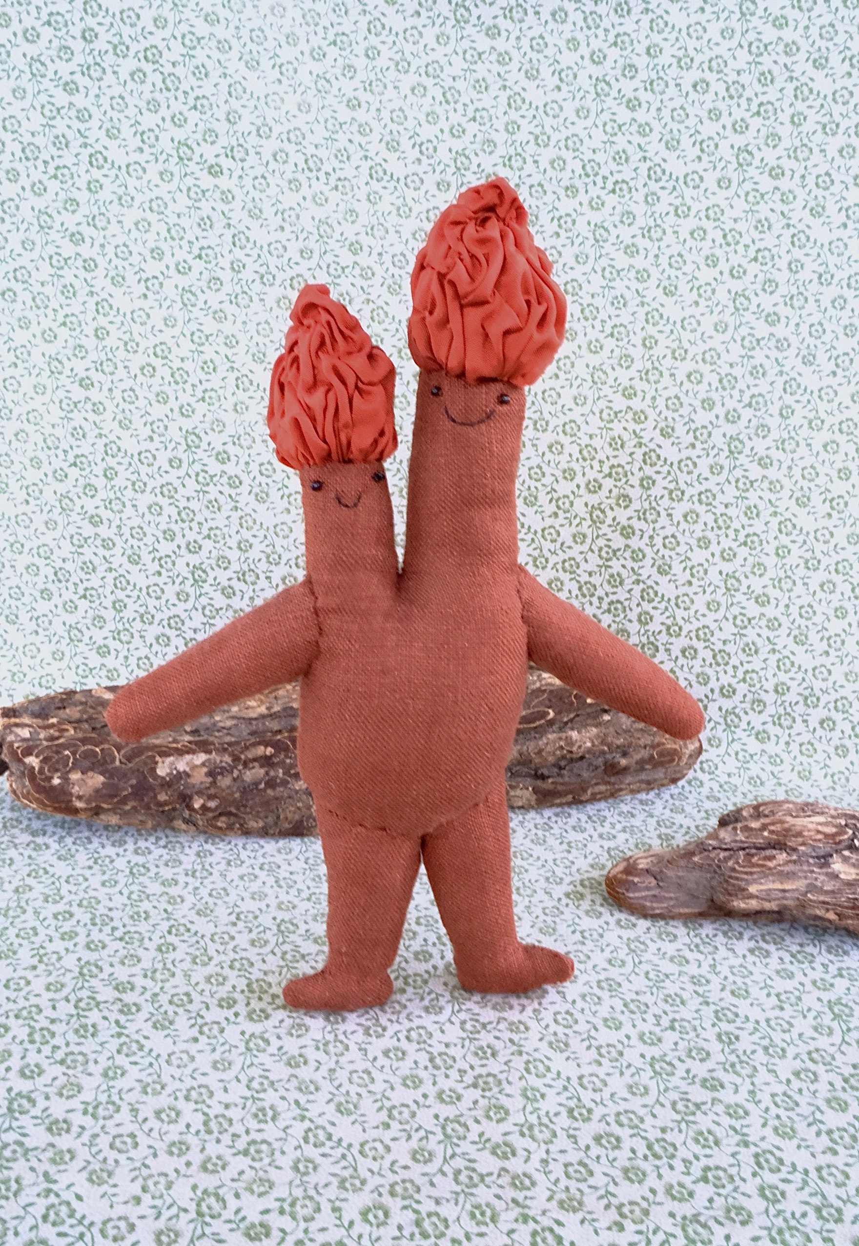 Copper Morel Twins Plush Figure - Etsy