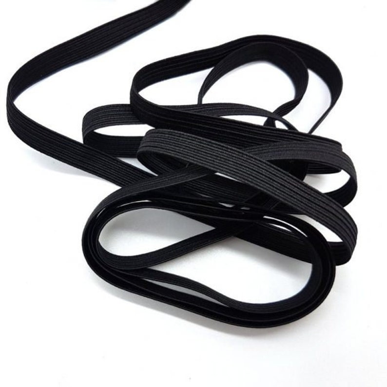 Wide Elastic Black and White Flat Braided Cord Quality Soft Sewing ...