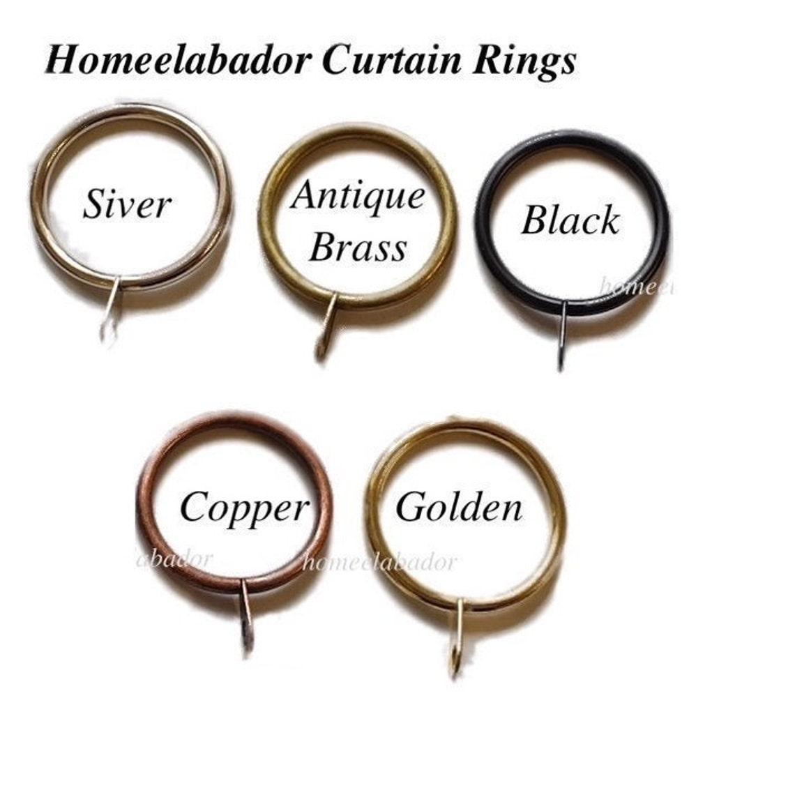 40mm Metal Curtain Rings with eyelets for curtain hooks Pack | Etsy