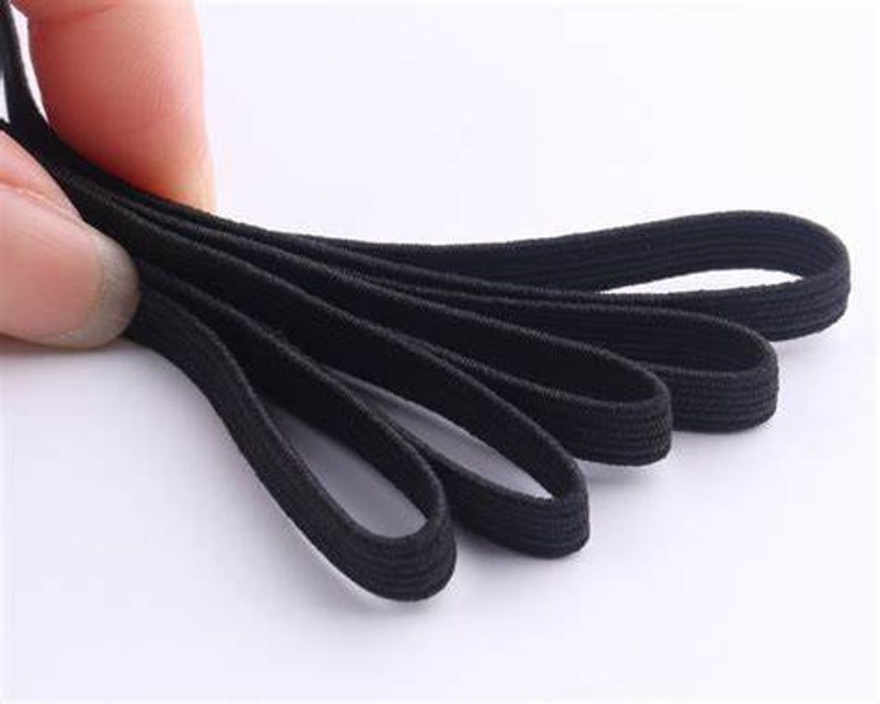 Wide Elastic Black and White Flat Braided Cord Quality Soft Sewing ...