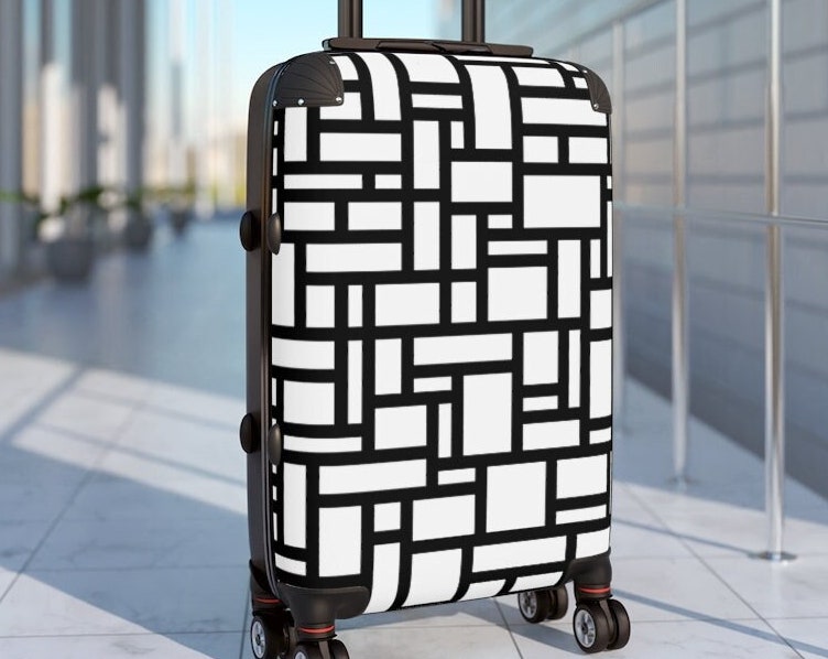 Modern Art Minimalism Grid Carry Cabin Suitcase
