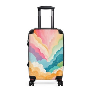 Boho Rainbow Pastel Watercolor Suitcase, Pastel Boho Suitcase, Bohemian ...