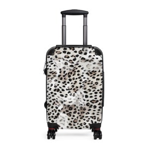 Faux Snow Leopard Suitcase, Animal Print Suitcase, Leopard Luggage ...