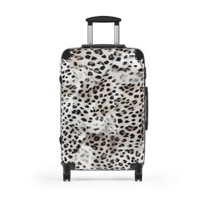 Faux Snow Leopard Suitcase, Animal Print Suitcase, Leopard Luggage ...