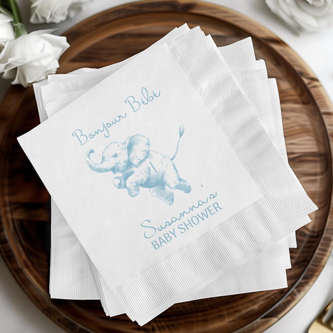 Baby Shower Personalized Beverage Napkins, Custom Party Decor, Cute ...