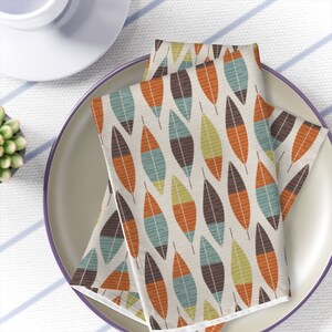 Cloth Napkins Set of 4 Mid Century Modern Print Dinner Napkins for ...