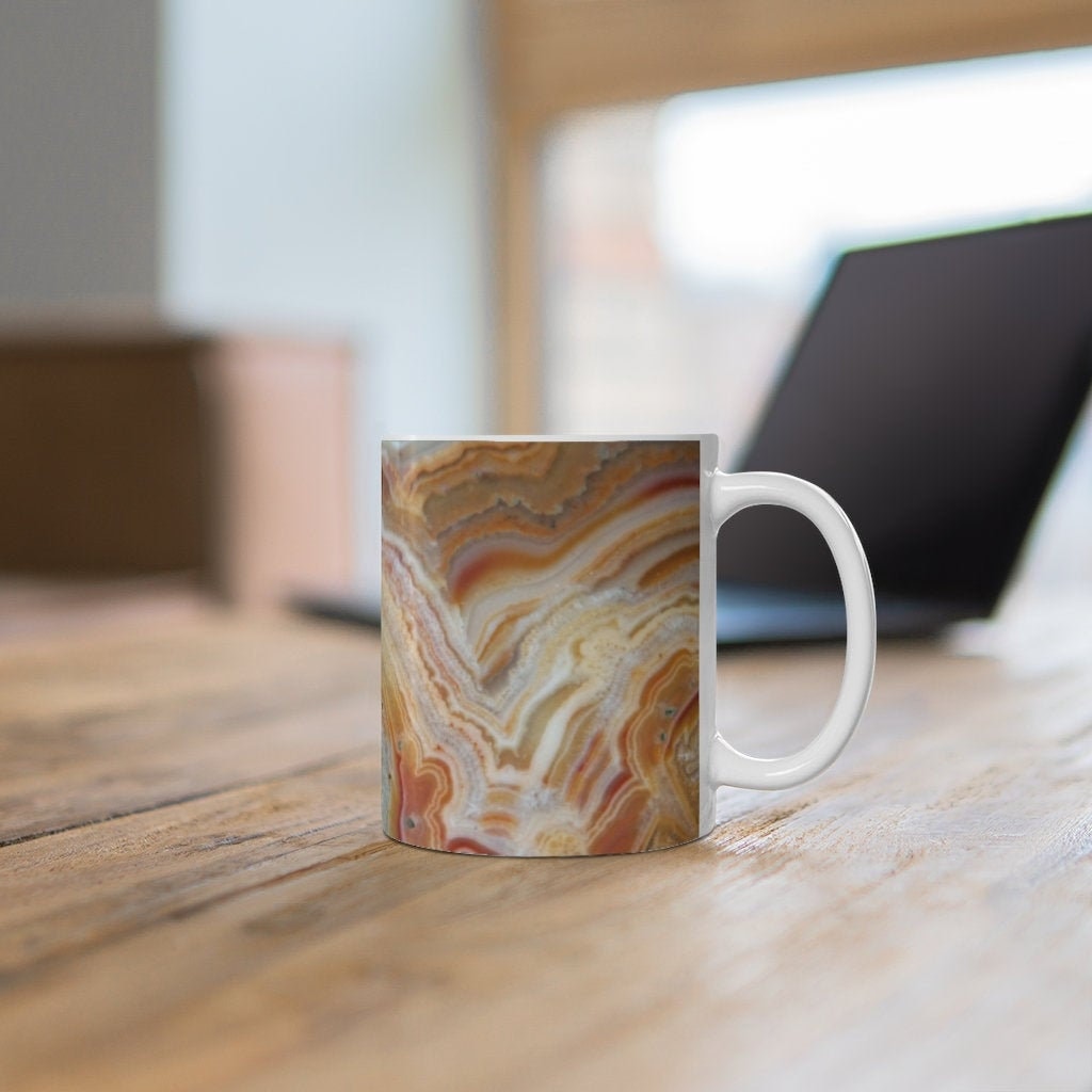 Agate Series Ceramic Coffee Mug Abstract Copper White Geode - Etsy UK