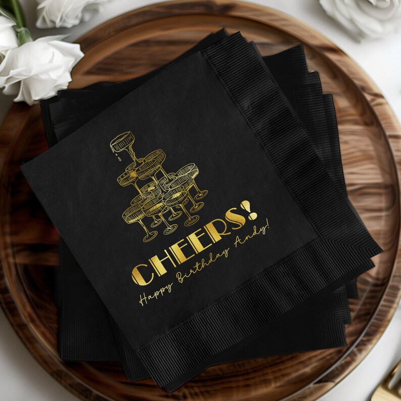 Art Deco Cocktail Napkins, Personalized Champagne Belle Coupe Cocktail ...