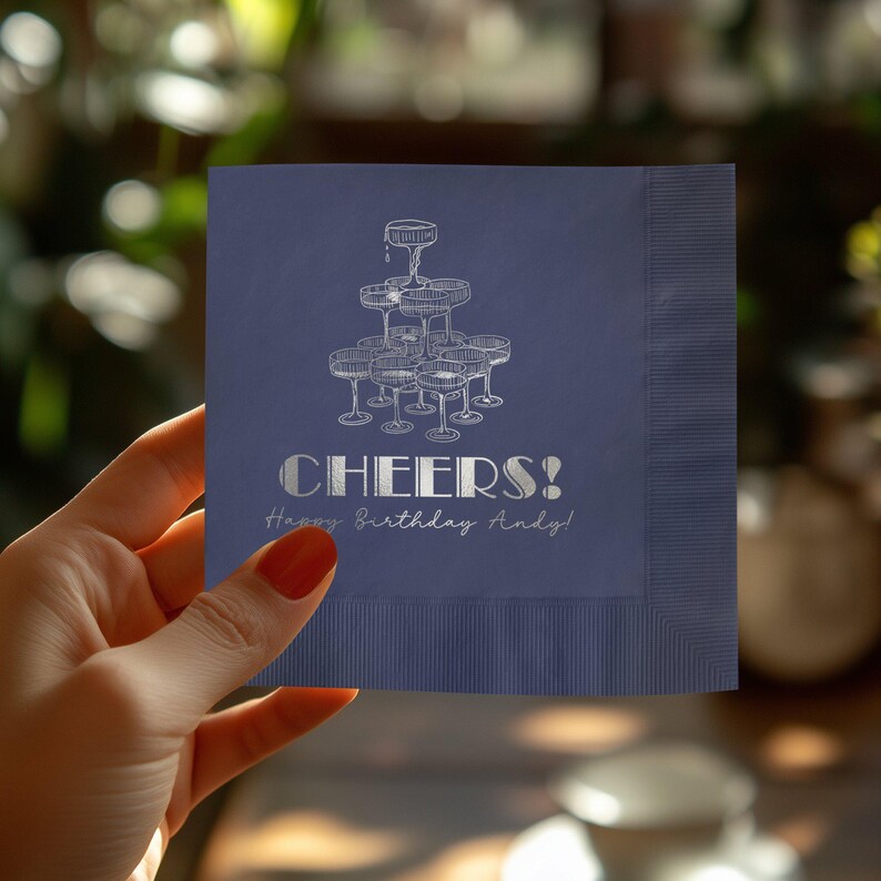 Art Deco Cocktail Napkins, Personalized Champagne Belle Coupe Cocktail ...
