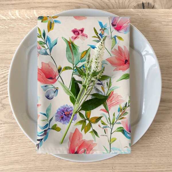 Floral Cloth Napkin - Etsy